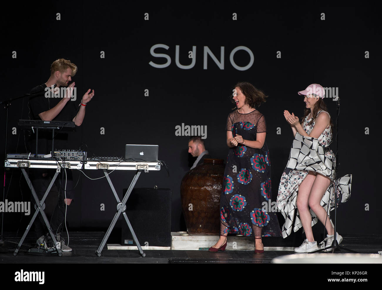 MIAMI BEACH, FL - NOVEMBER 06: Sophie Hawley-Weld gets caught by the ...