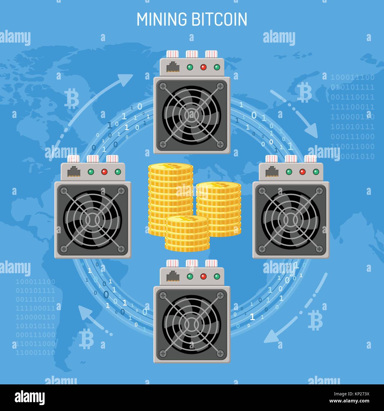 Mining crypto currency bitcoin concept Stock Vector Image & Art - Alamy