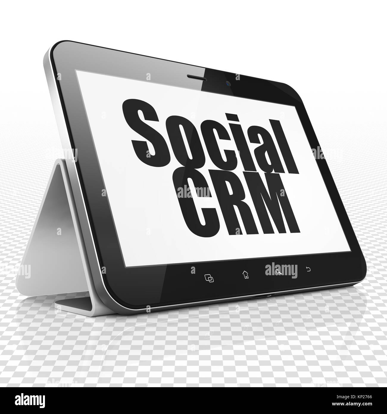 Advertising concept: Tablet Computer with Social CRM on display Stock ...