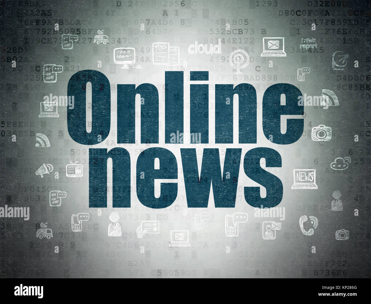 News concept: Online News on Digital Data Paper background Stock Photo ...