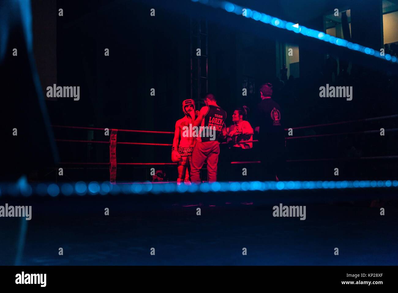 male versus male kickboxing match Stock Photo - Alamy