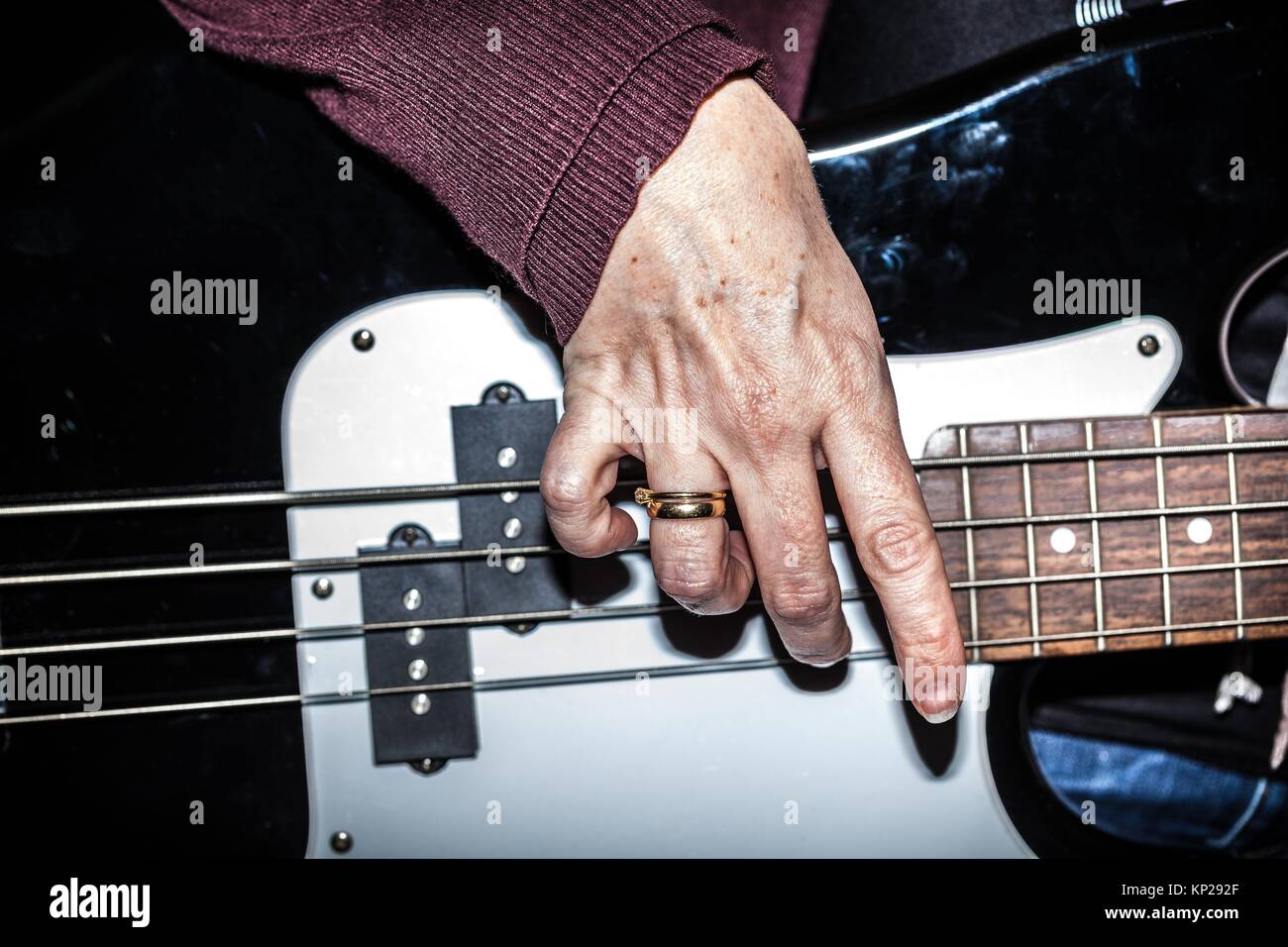 Man Playing Bass Guitar High Resolution Stock Photography and Images ...