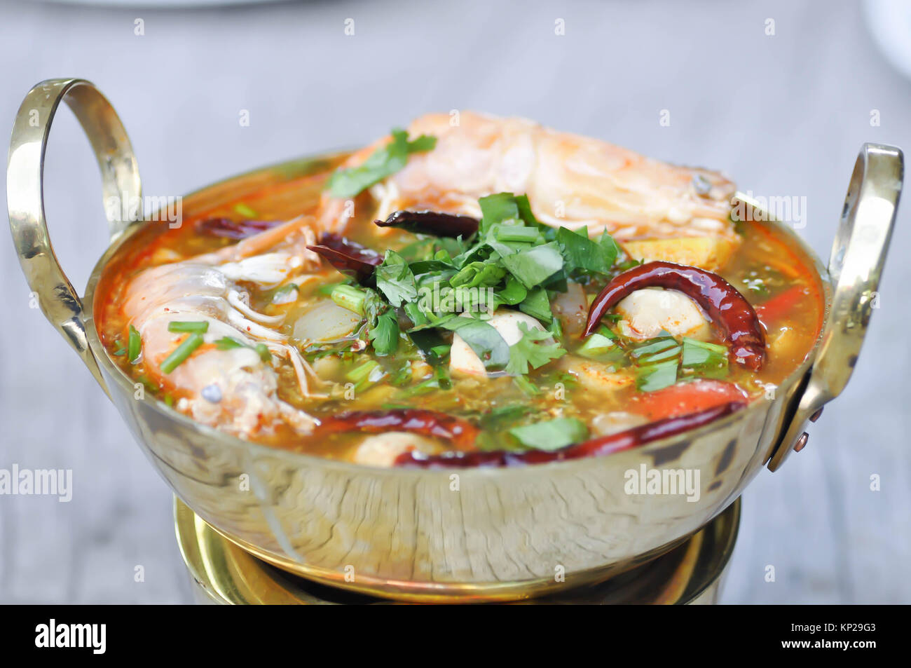tom yum kung, spicy soup or Thai spicy soup Stock Photo - Alamy