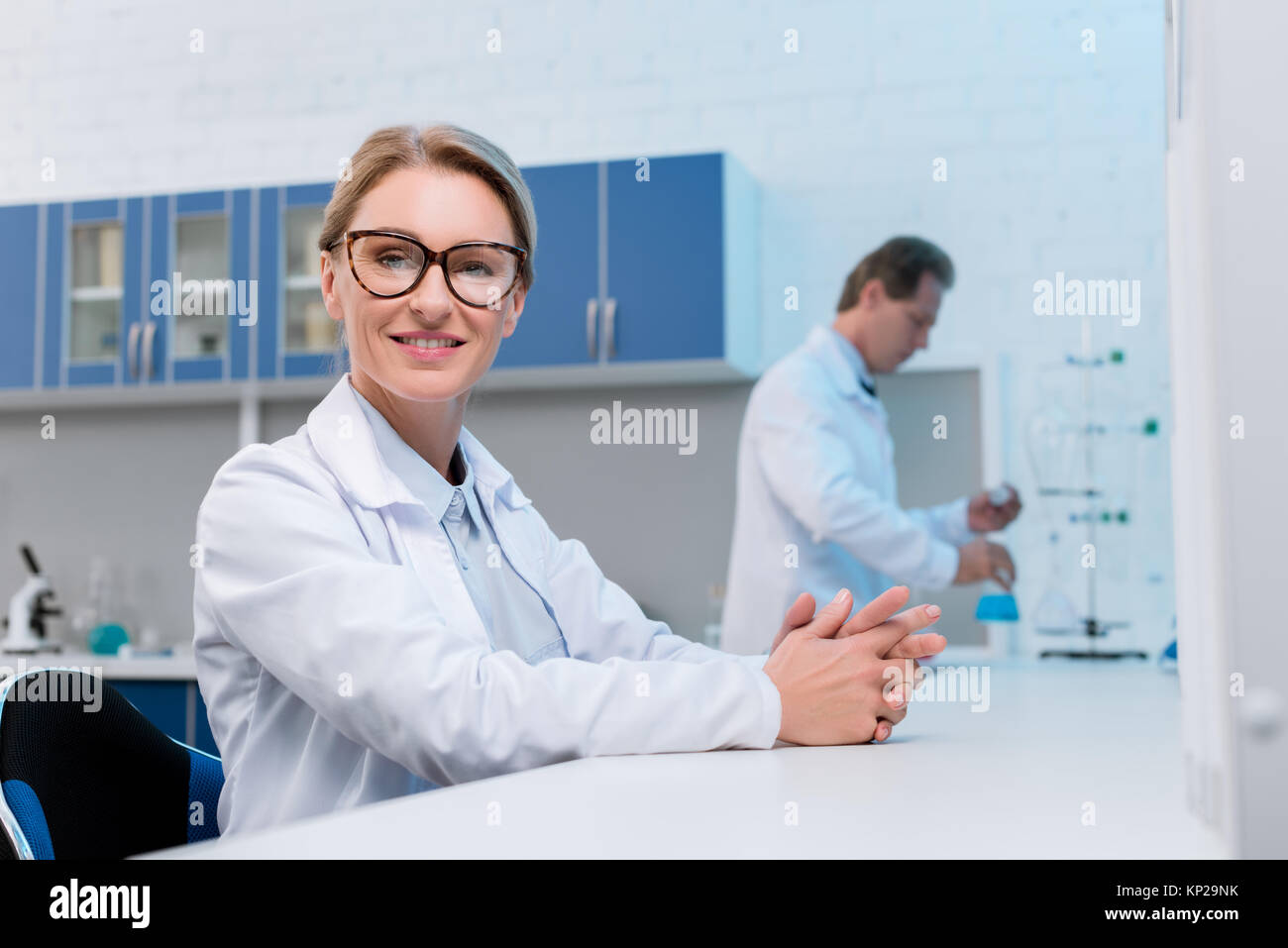 Male scientist working tubes in hi-res stock photography and images - Alamy