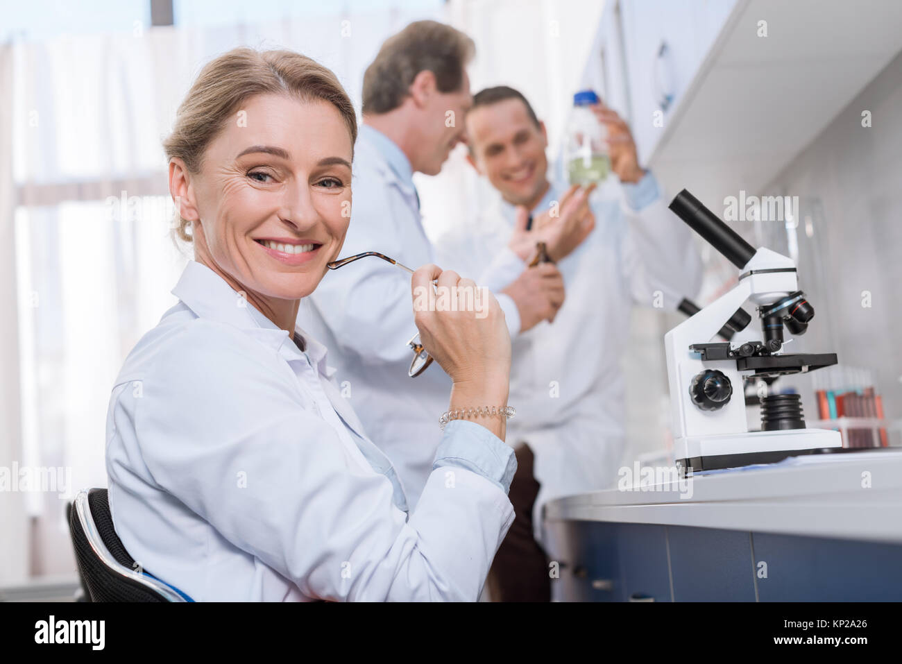 Smiling medical worker Stock Photo - Alamy