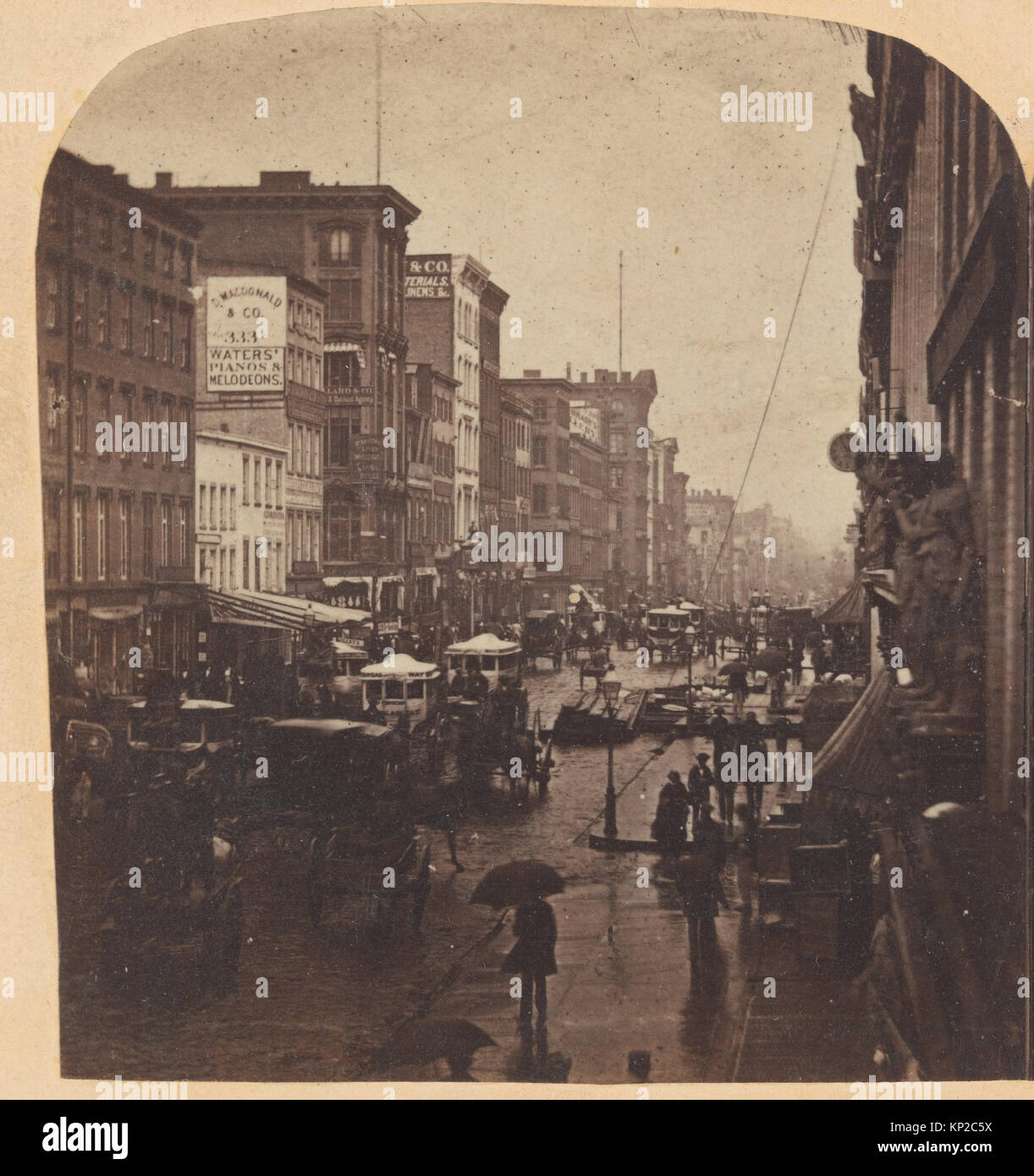 -Broadway, New York City, in the rain- MET DP218063 262762 Stock Photo ...