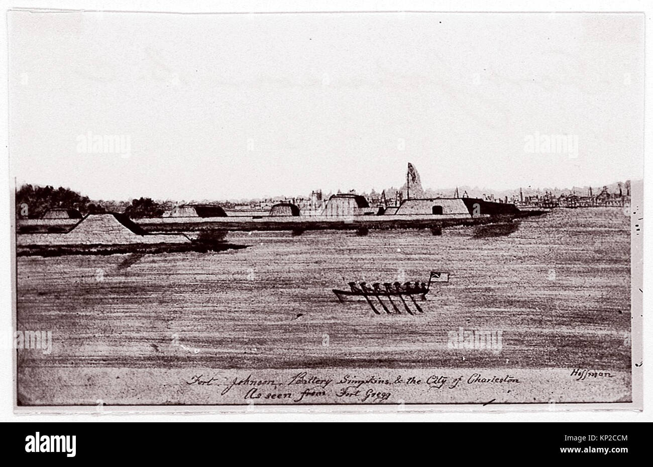 Historic photograph of Fort Johnson, highlighting the fort's ...