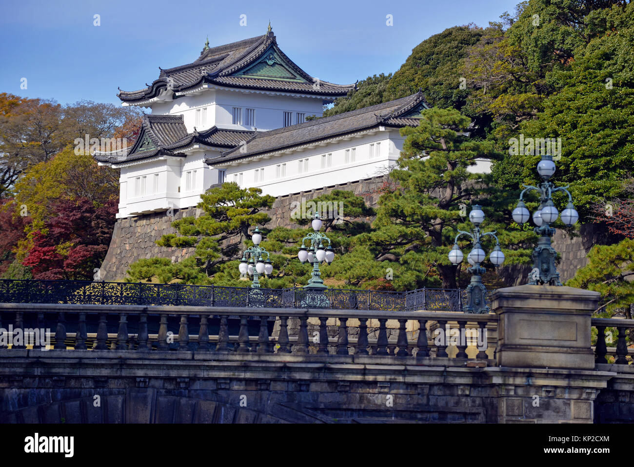 Imperial Palace in Tokyo with Nijubashi Bridge, the residence of the ...