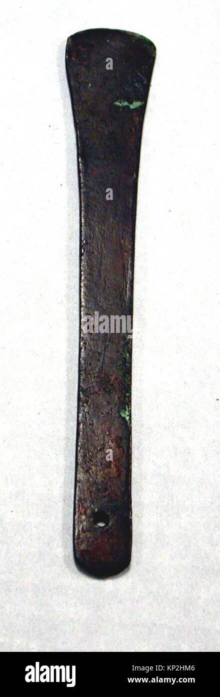 Photograph of a hammered copper chisel illustrating 19th-century tool ...