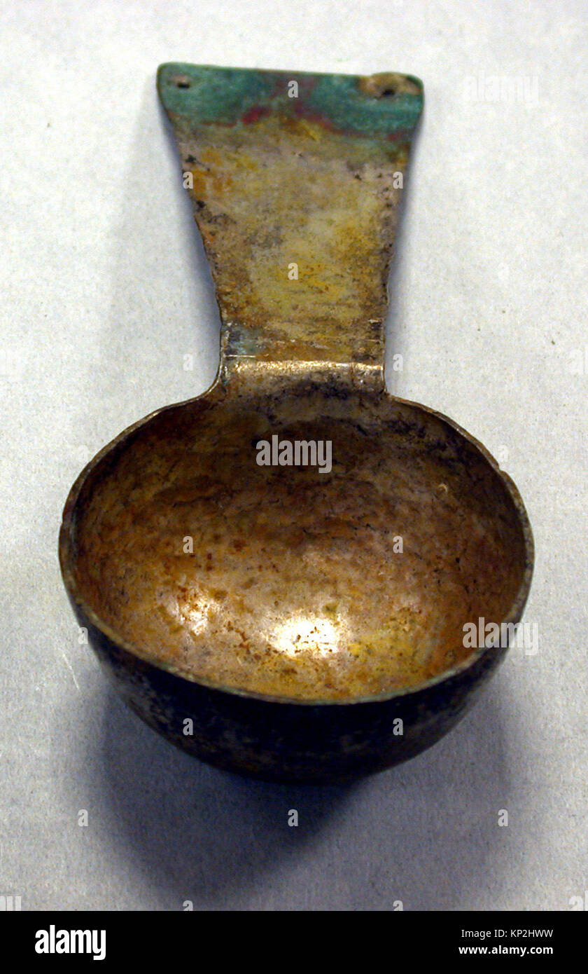 This 8th–mid-16th century hammered silver spoon from Peru's north coast ...