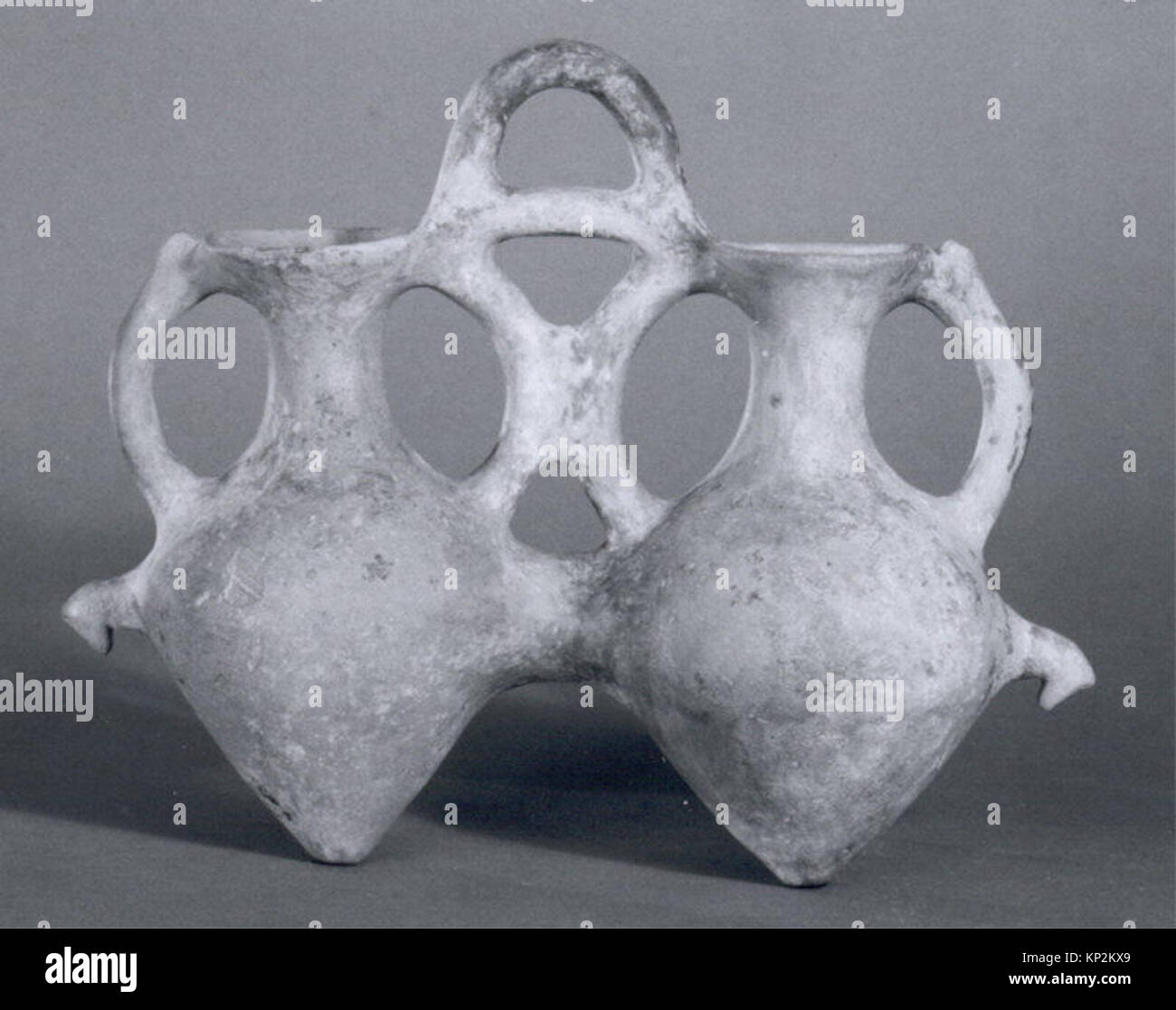 Historical double vessel with pierced bases, cataloged MET ME65 5 1 ...