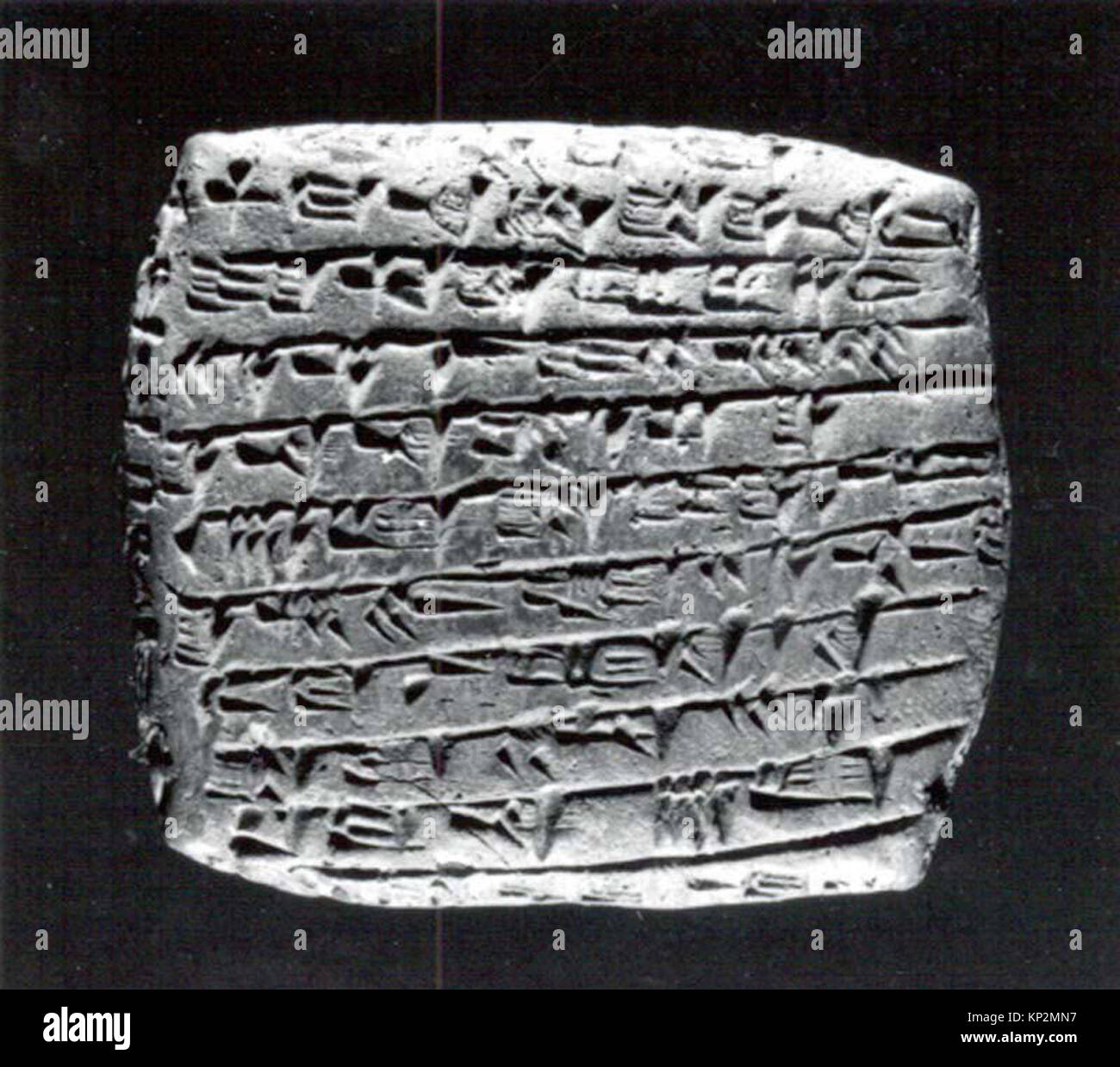 Ancient Mesopotamian cuneiform tablet documenting a commercial note ...