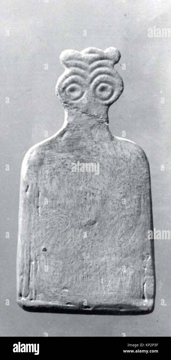 An ancient eye-shaped idol from the MET collection, representing ...