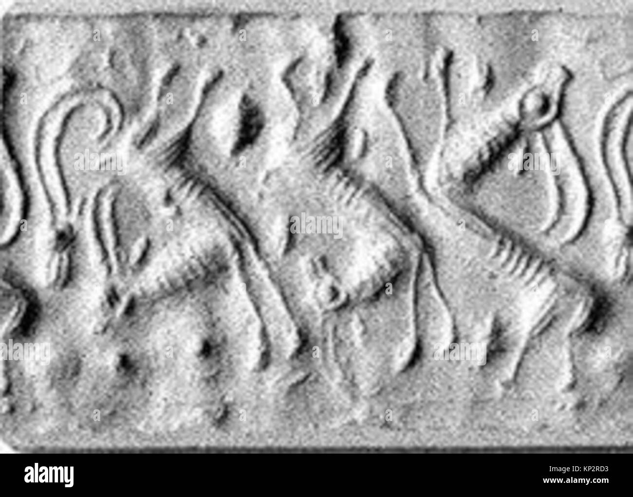 Cylinder seal and modern impression- horned animals MET 1999,325,207 ...