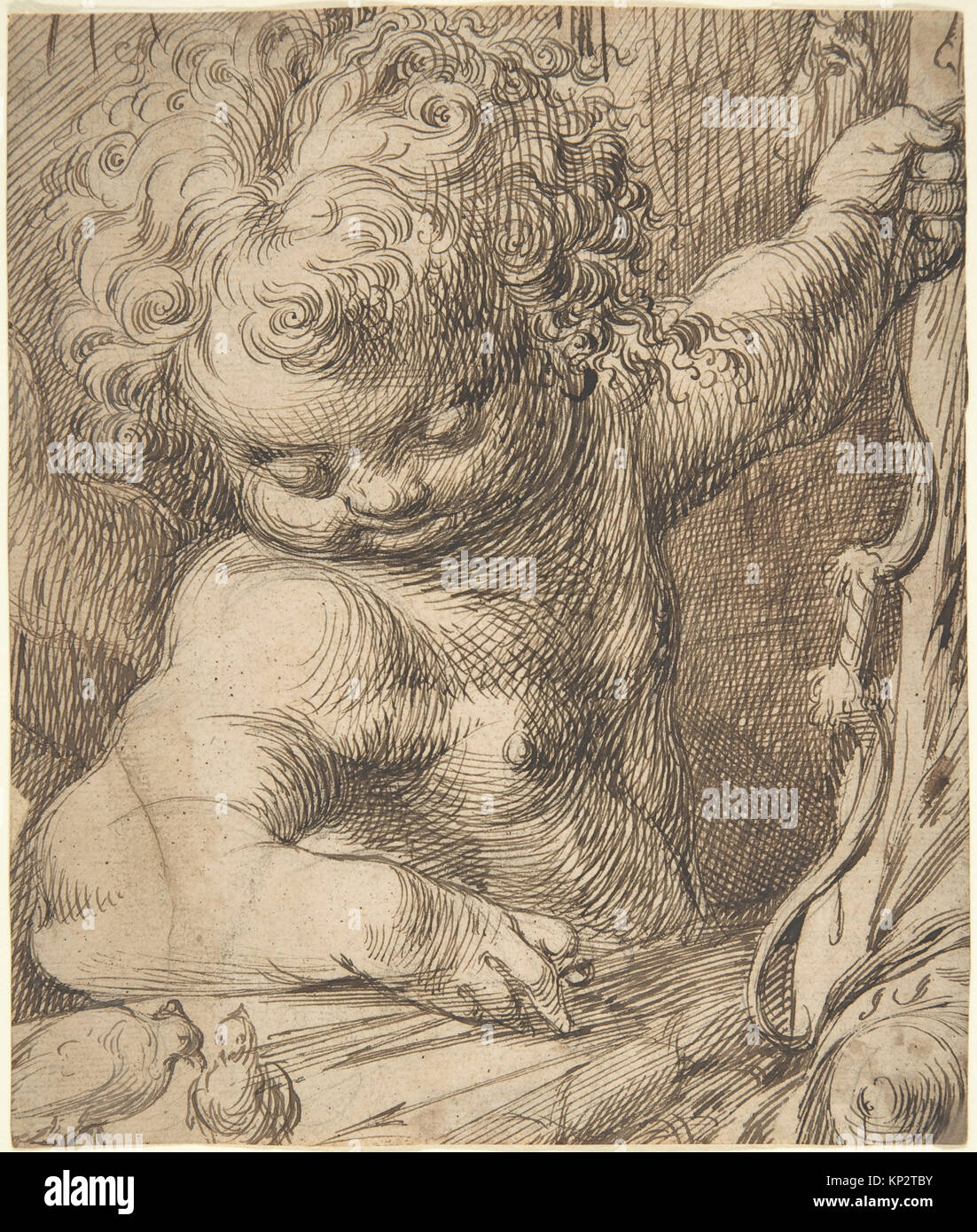 This MET illustration depicts Cupid holding two doves, highlighting ...