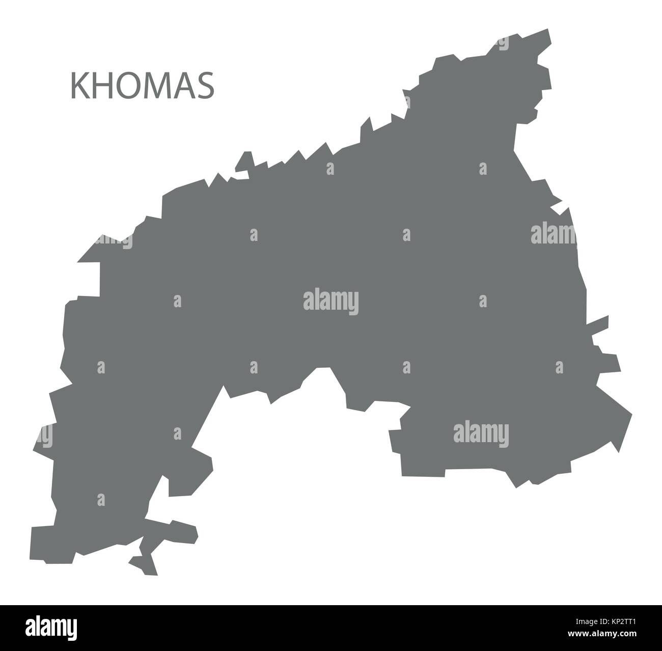 Khomas map of Namibia grey illustration silhouette shape Stock Vector ...