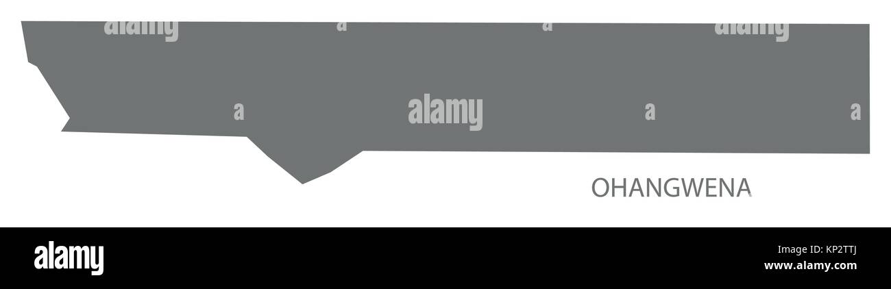 Ohangwena map of Namibia grey illustration silhouette shape Stock ...