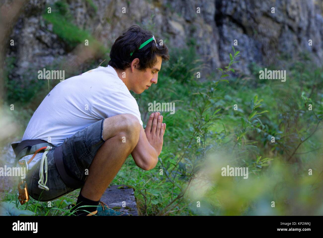 Praying in nature hi-res stock photography and images - Alamy