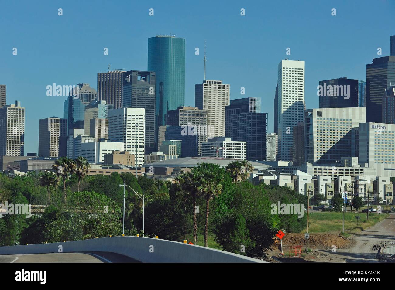 skyline view from the south of Houston, Texas, United States of America ...