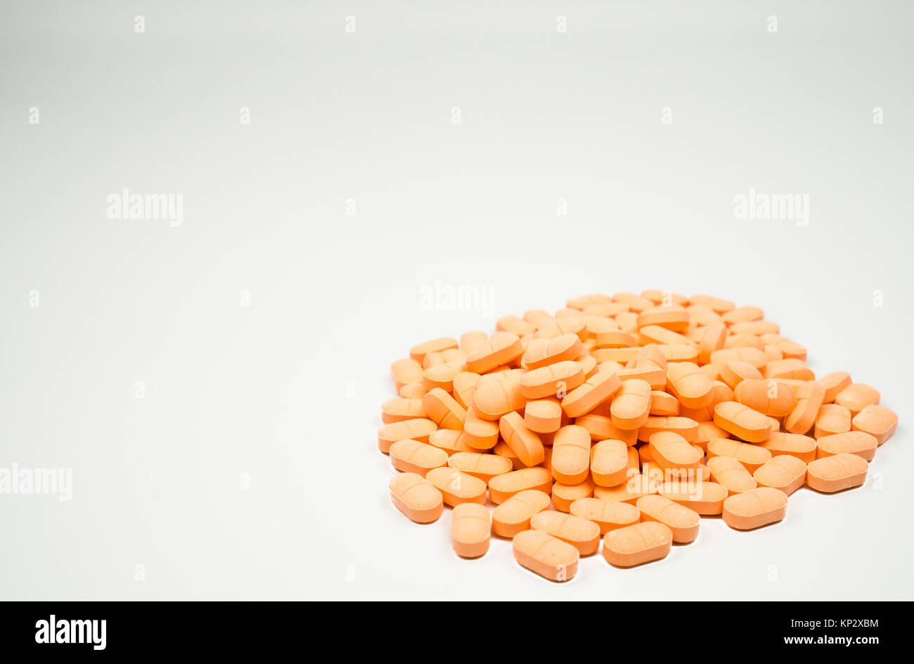 Pile of muscle relaxant, pain relief tablet pills isolated on white ...