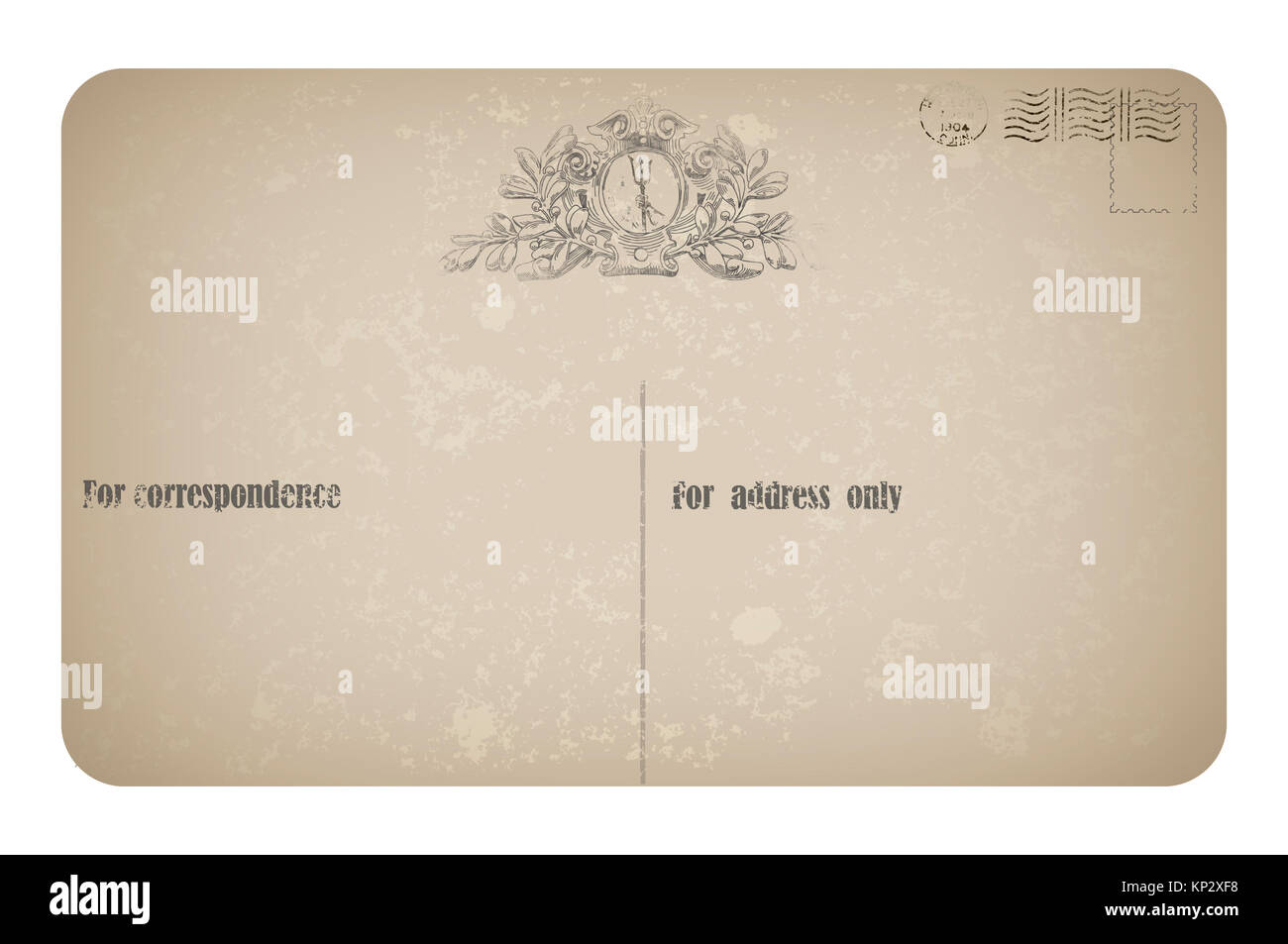 Old fashioned postcard with decorative image and abstract stamp Stock ...