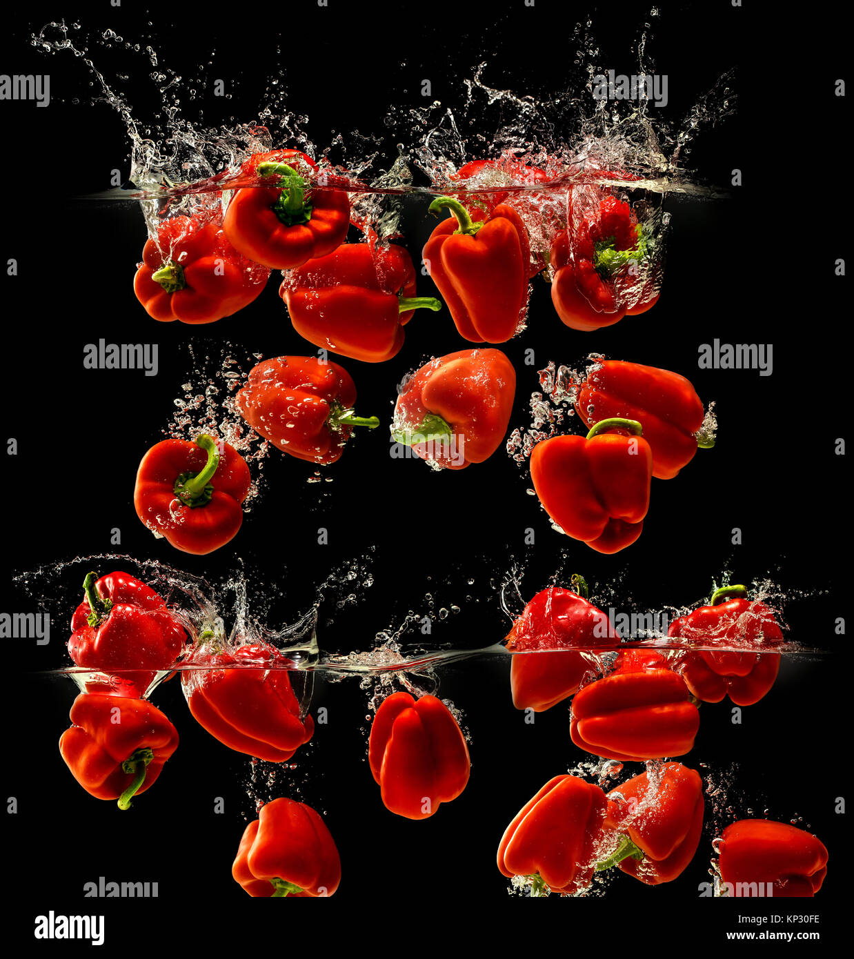 Bell peppers falling water hi-res stock photography and images - Alamy