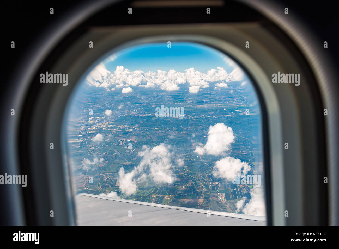 view from the window of an airplane flying over Thailand Stock Photo ...
