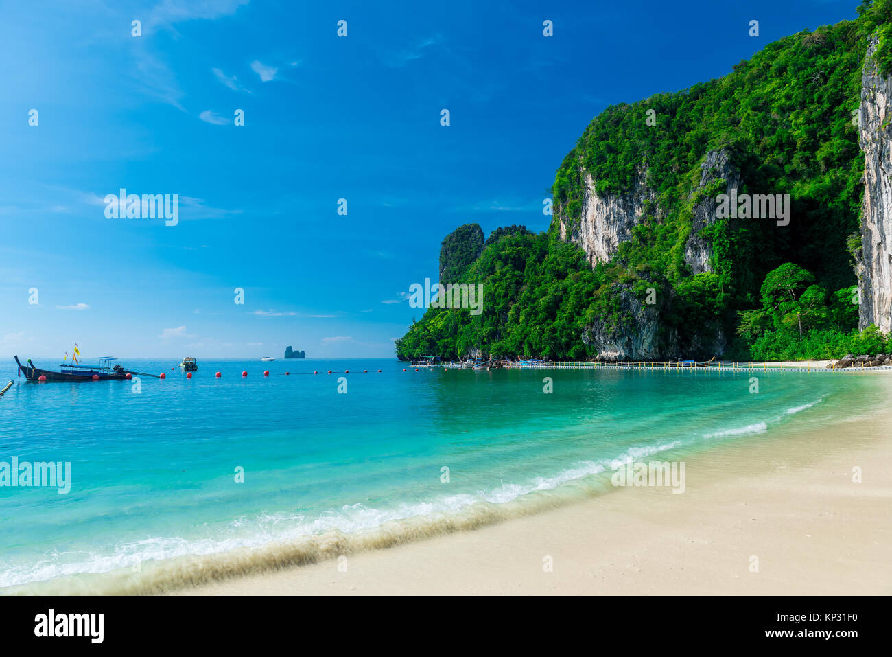 azure sea water on the island of Hong, a beautiful tourist place with ...
