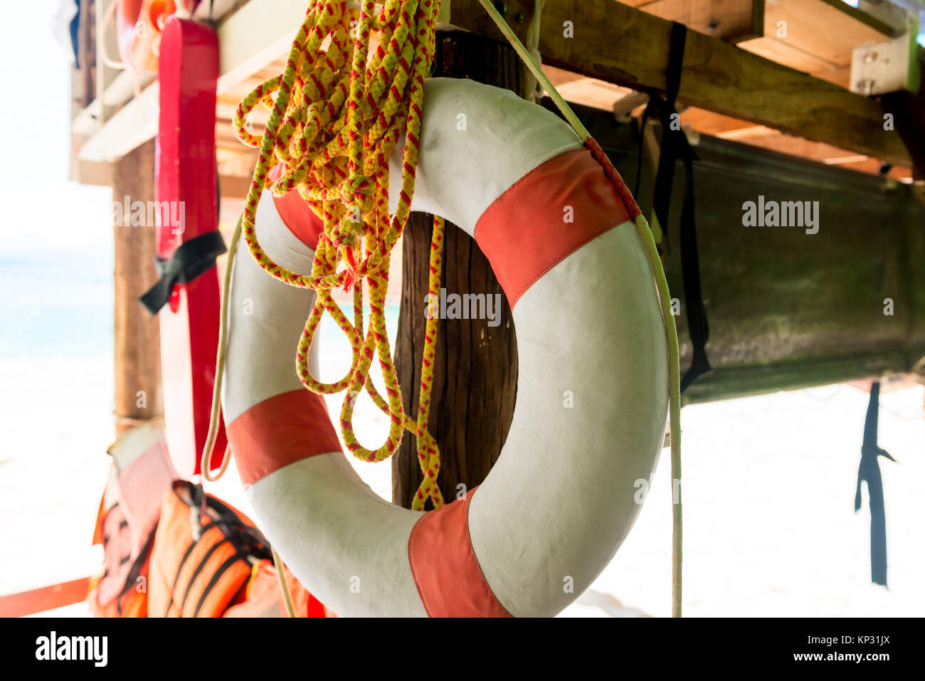 Lifesaver belt close up hi-res stock photography and images - Alamy