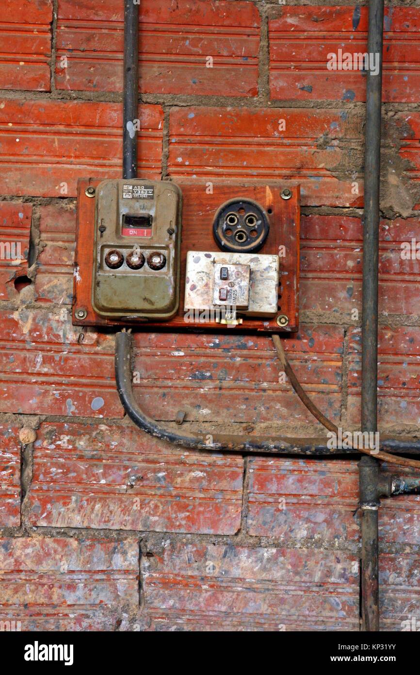 Old industry electrical panel Stock Photo - Alamy