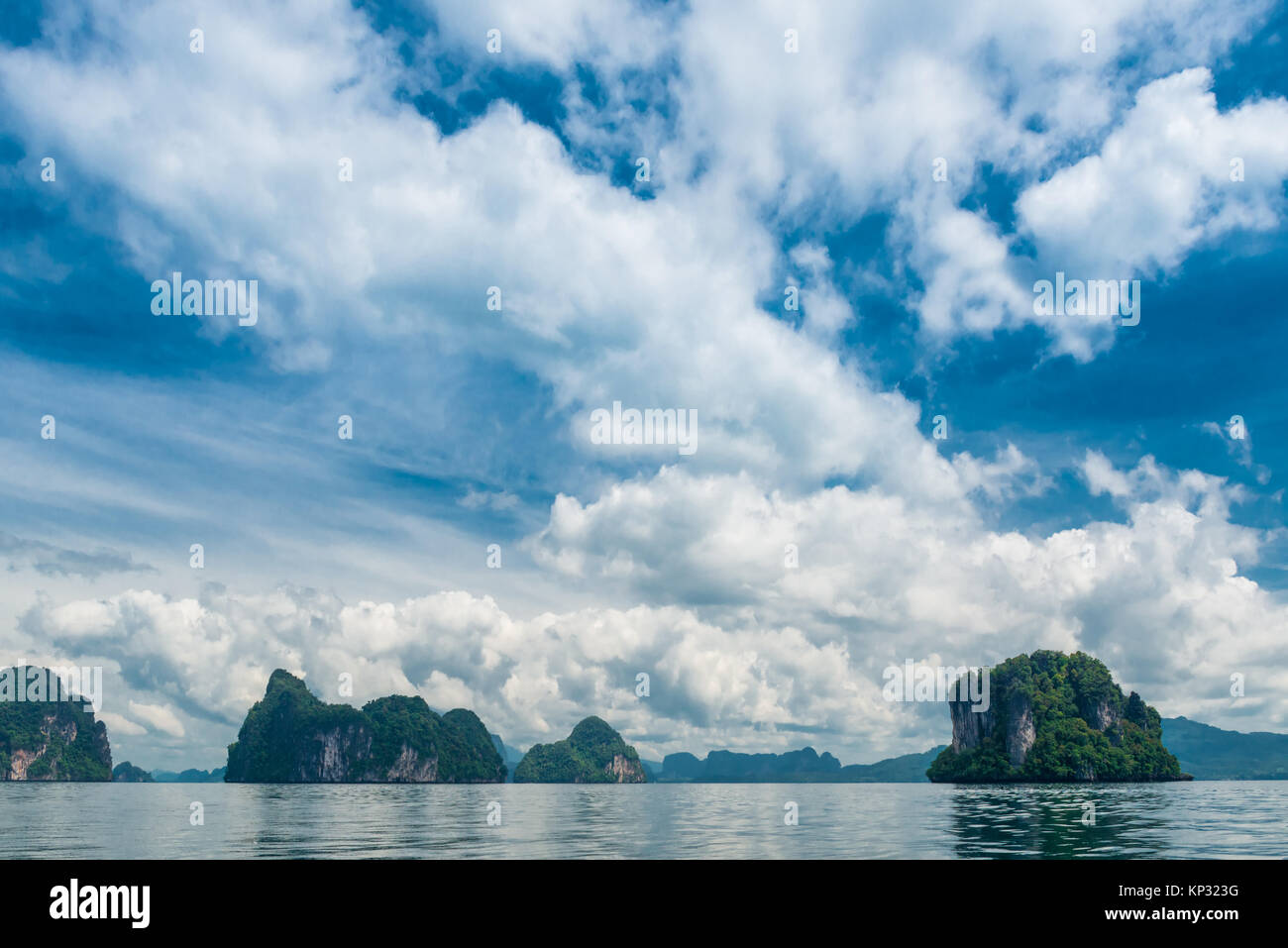 very beautiful scenic rocks in the Andaman Sea in Thailand Stock Photo ...