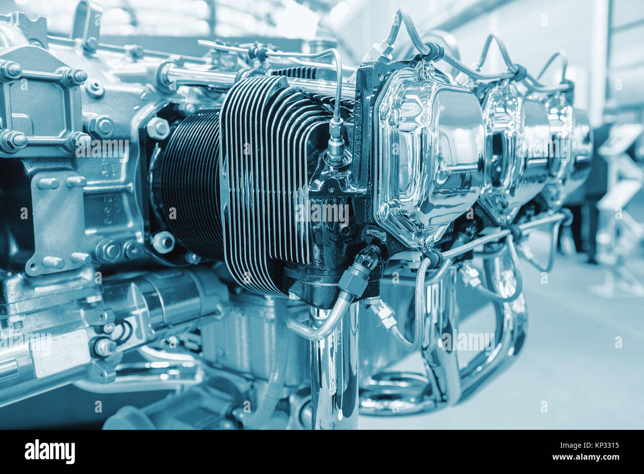 Piece of equipment of the aircraft engine closeup, a aircraft engine ...