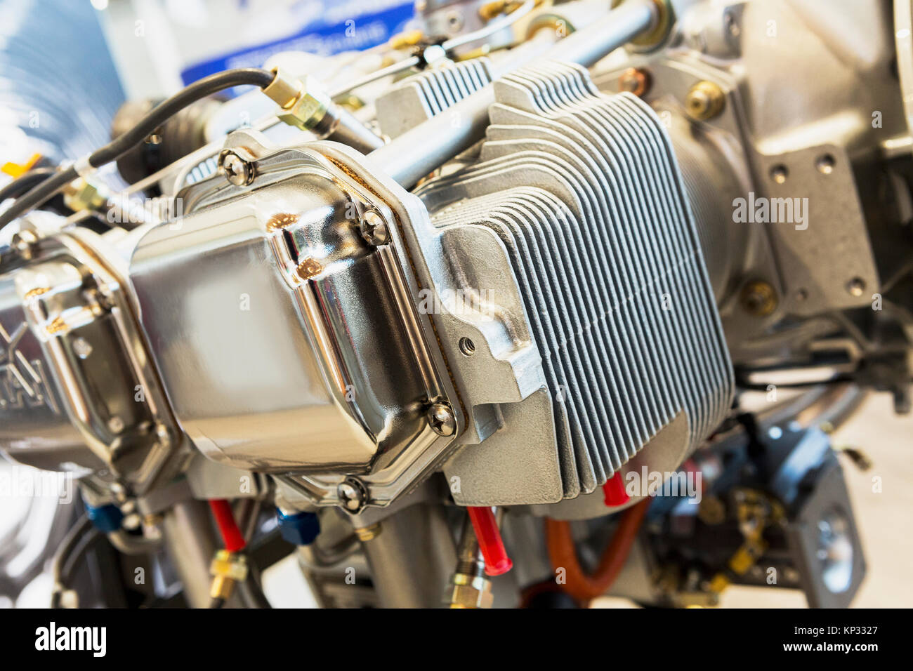 Piece of equipment of the aircraft engine closeup, a aircraft engine ...