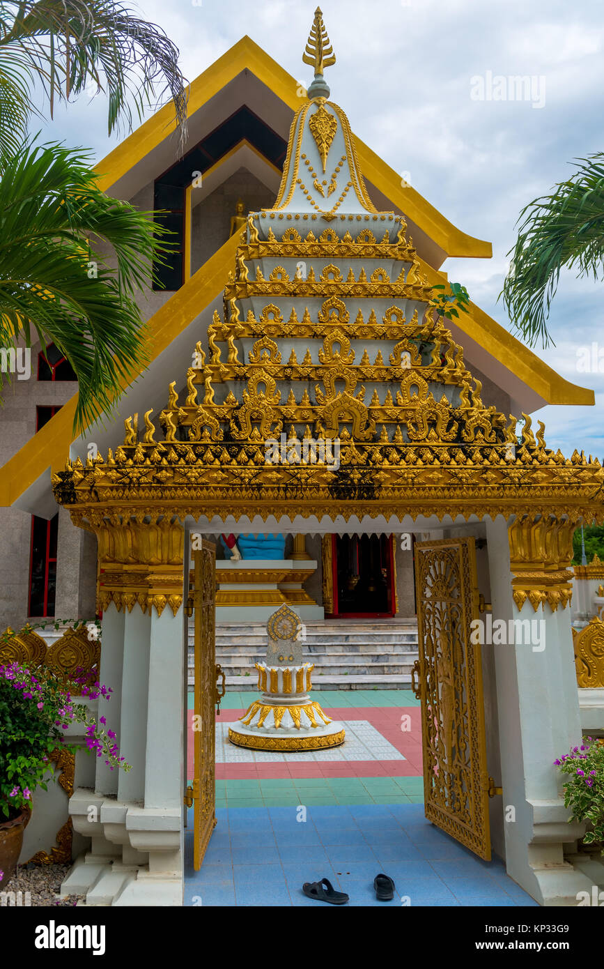 beautiful temple in Thailand, entrance and a pair of shoes Stock Photo ...