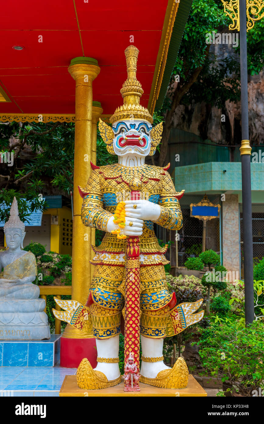 beautiful traditional Thai guard at the temple with Buddha Stock Photo ...