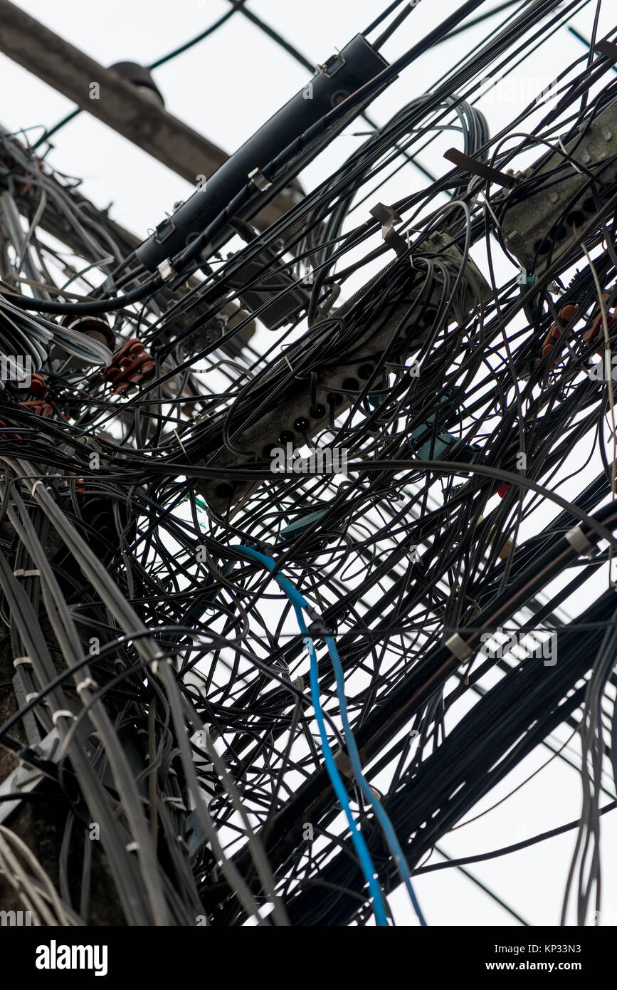Bangkok thailand electric wires mess hi-res stock photography and ...