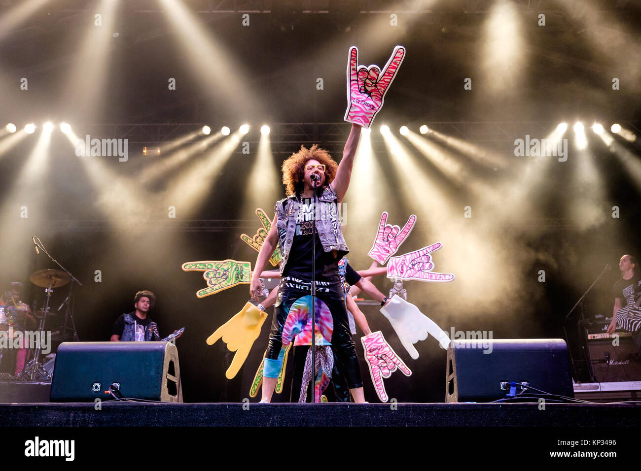 The American rapper, singer and music producer Redfoo performs a live ...