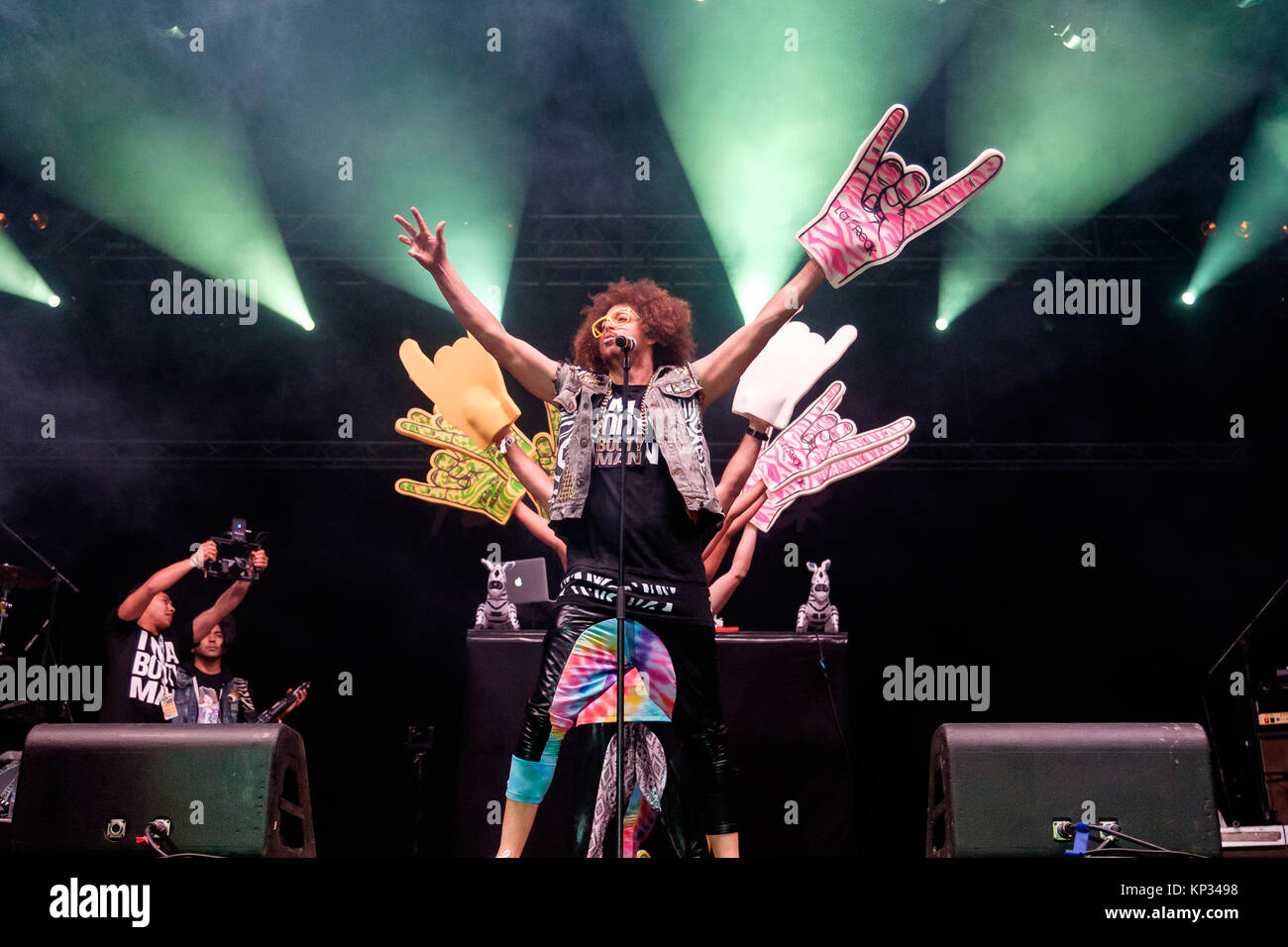 The American rapper, singer and music producer Redfoo performs a live ...