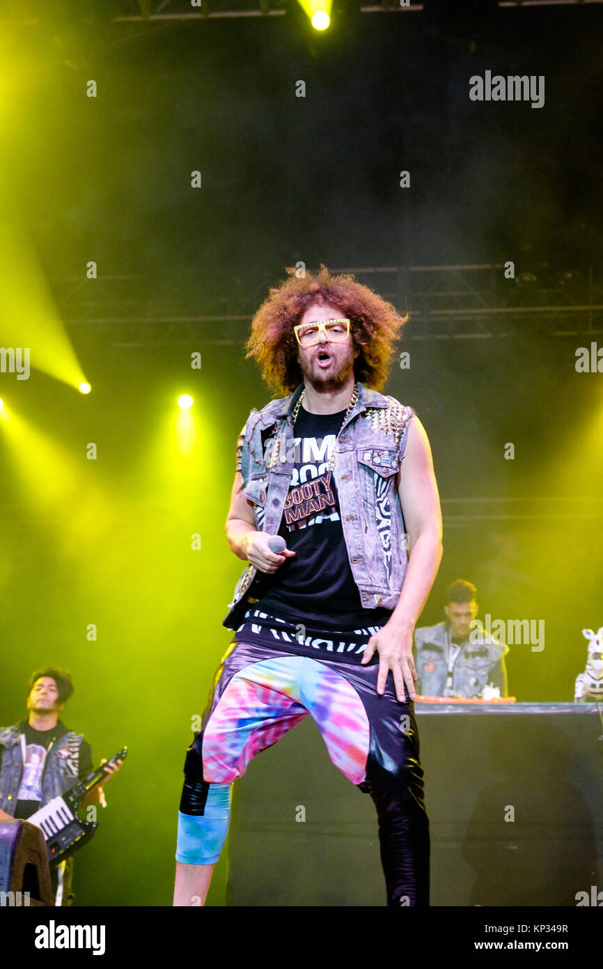 The American rapper, singer and music producer Redfoo performs a live ...