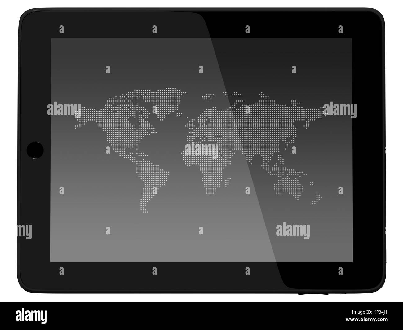 Wordl Map On Tablet PC Computer Monitor Stock Photo - Alamy