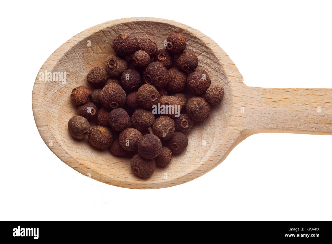 Herbs and spices on wooden spoons - Pepper Stock Photo - Alamy