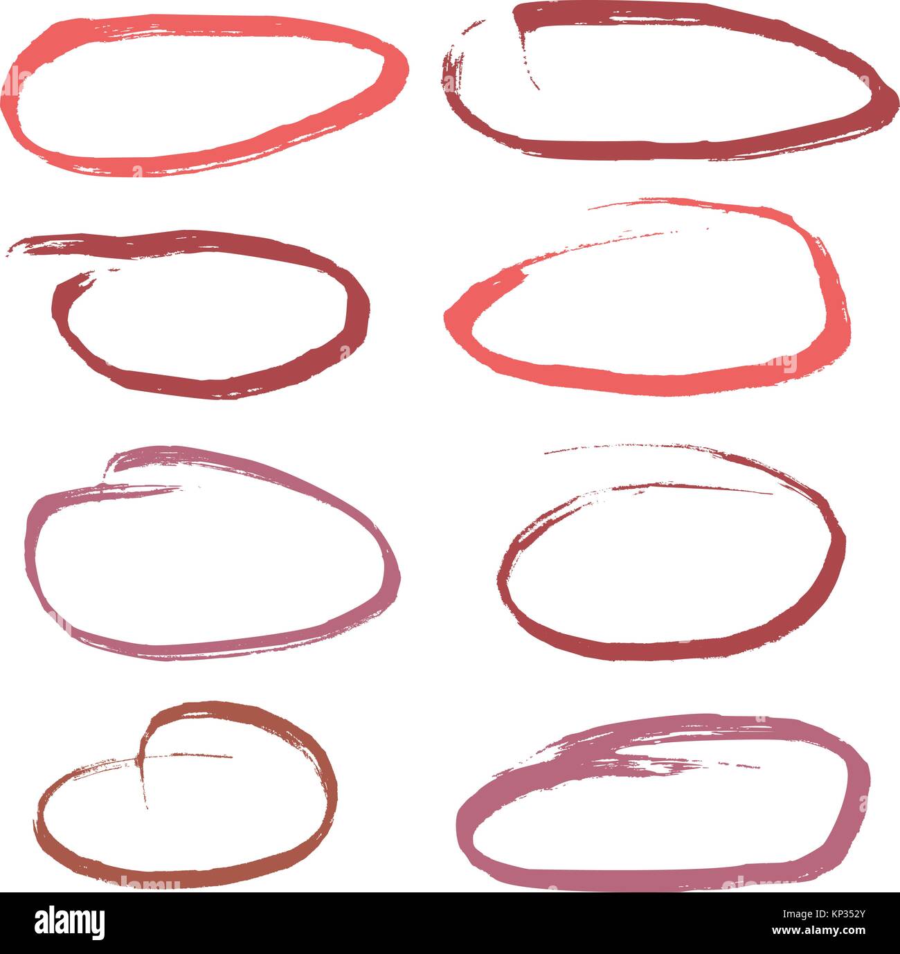 Set of vector realistic text highlighter marker or brush strokes in ...