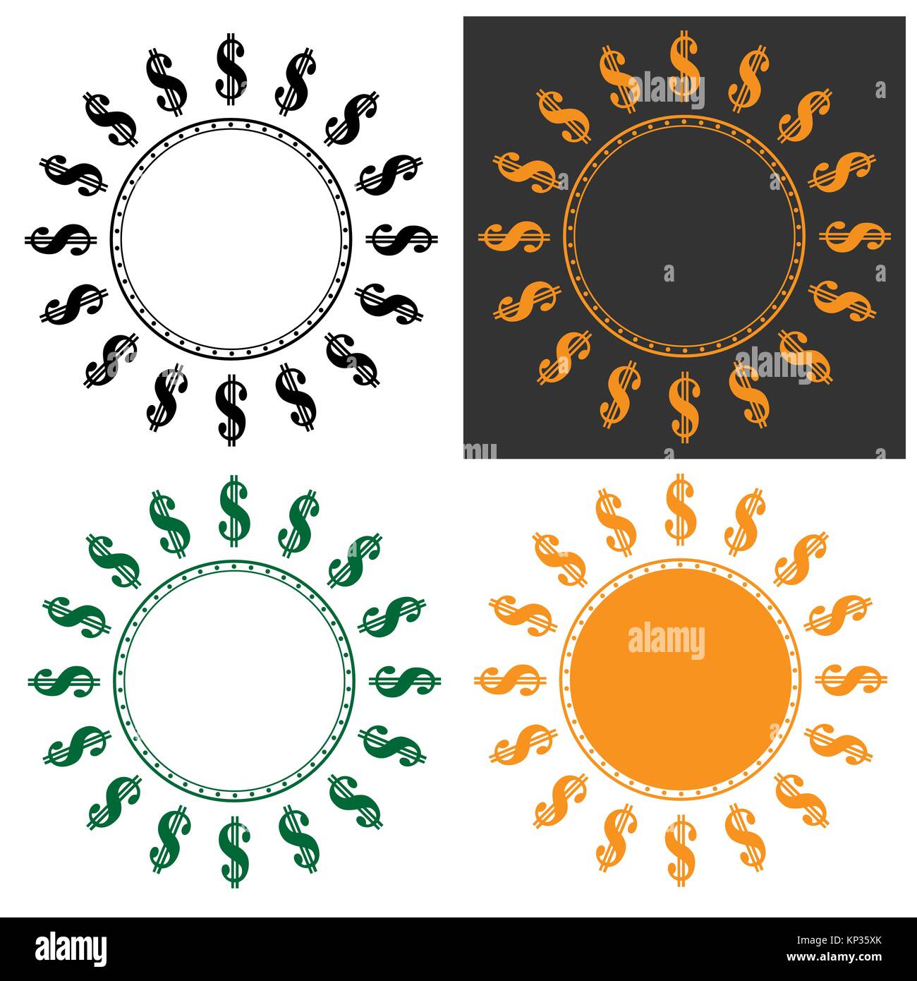 Dollar symbol round frame Stock Vector Image & Art - Alamy