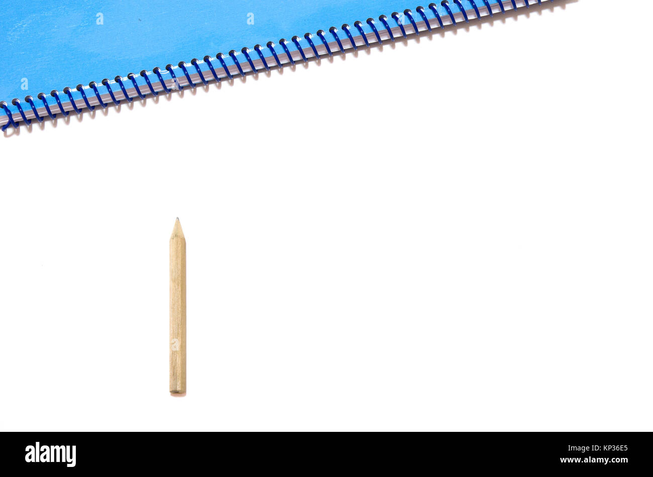 notebook paper and pencil on white background Stock Photo - Alamy