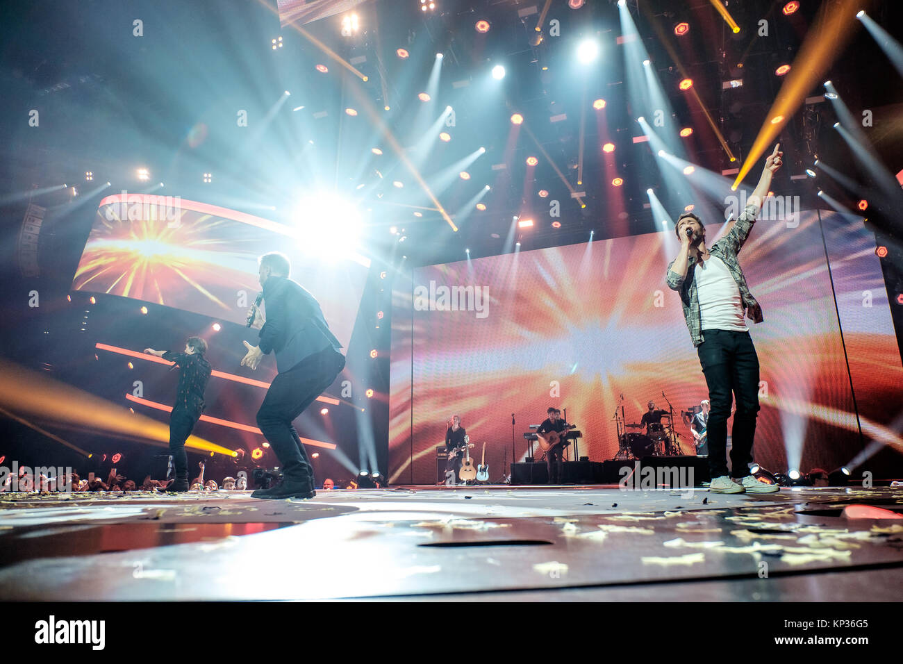 Gary Barlow And Mark Owen Of Take That On Stage High Resolution Stock ...