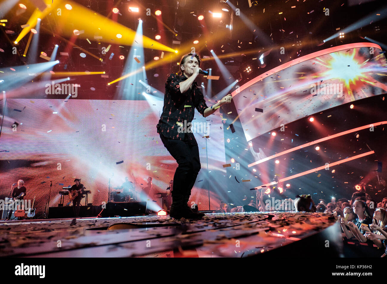 The English pop group and boy band Take That performs a live concert at ...