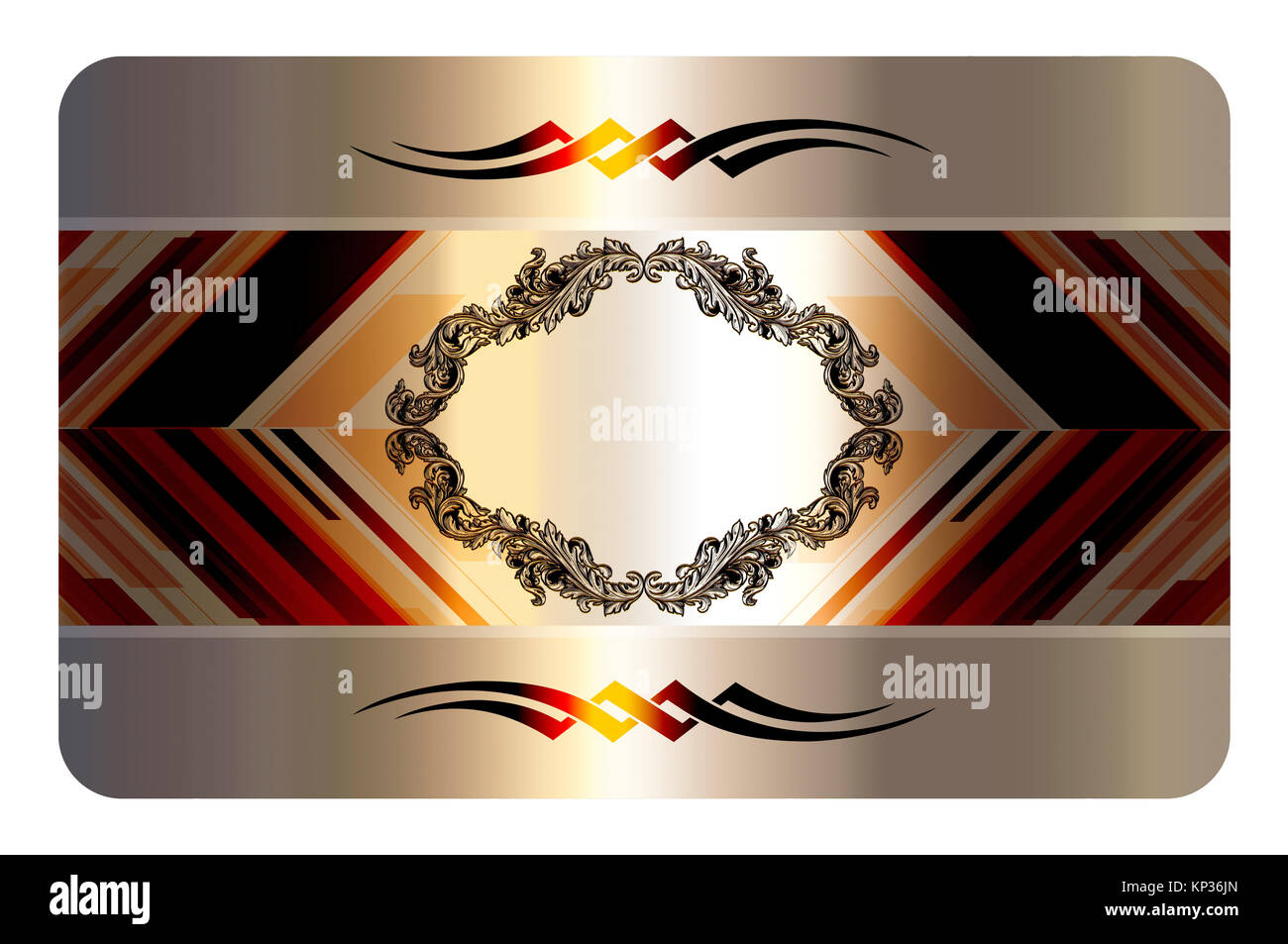 Template of business card with decorative frame and border Stock Photo ...