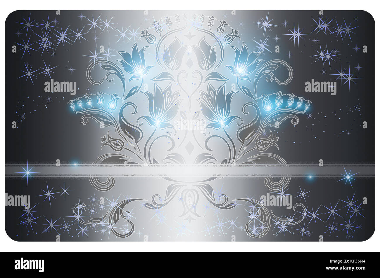 Silver floral background for the design of your gift or business card ...