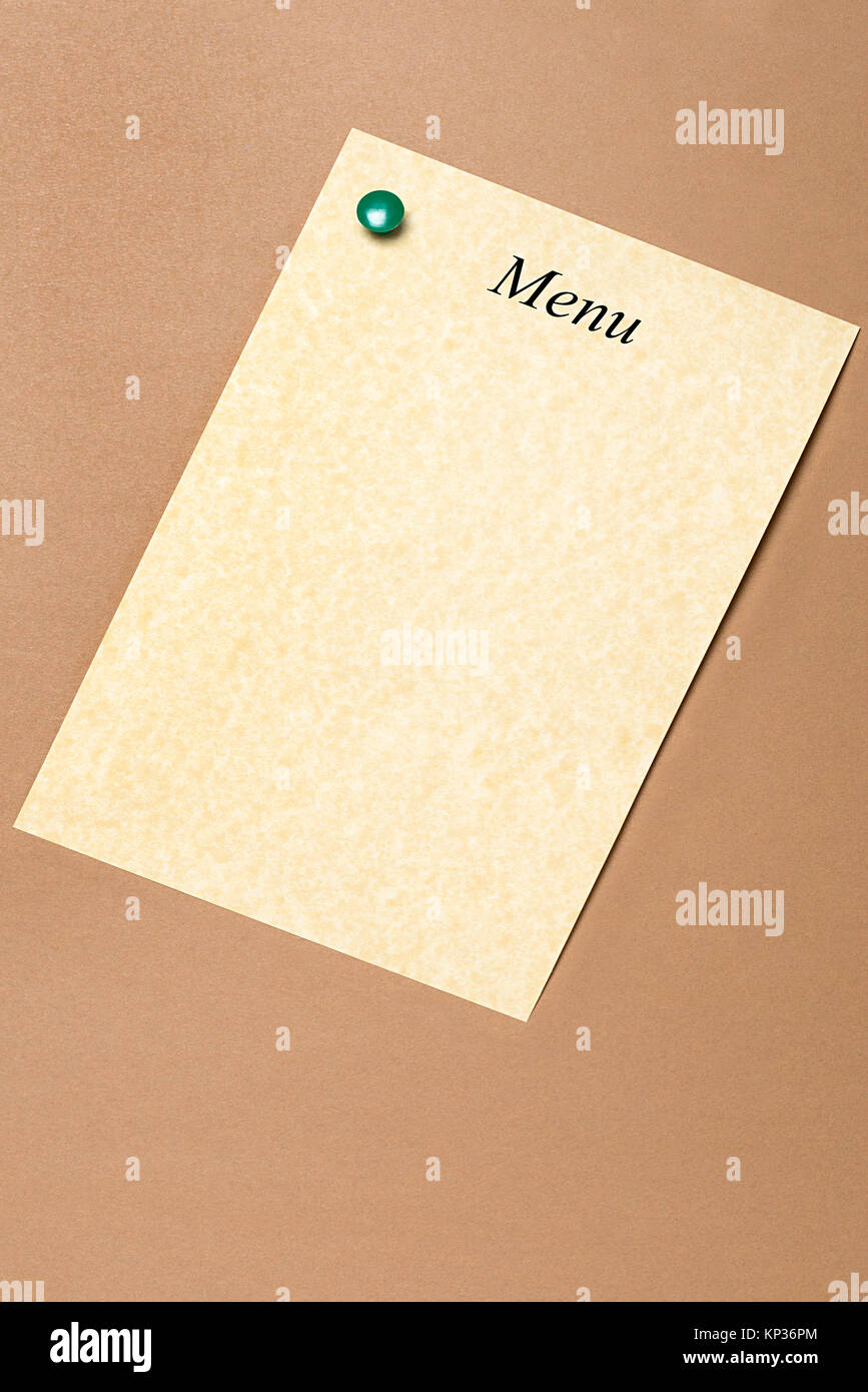 Mock up Menu frame on a colored leaf Stock Photo - Alamy