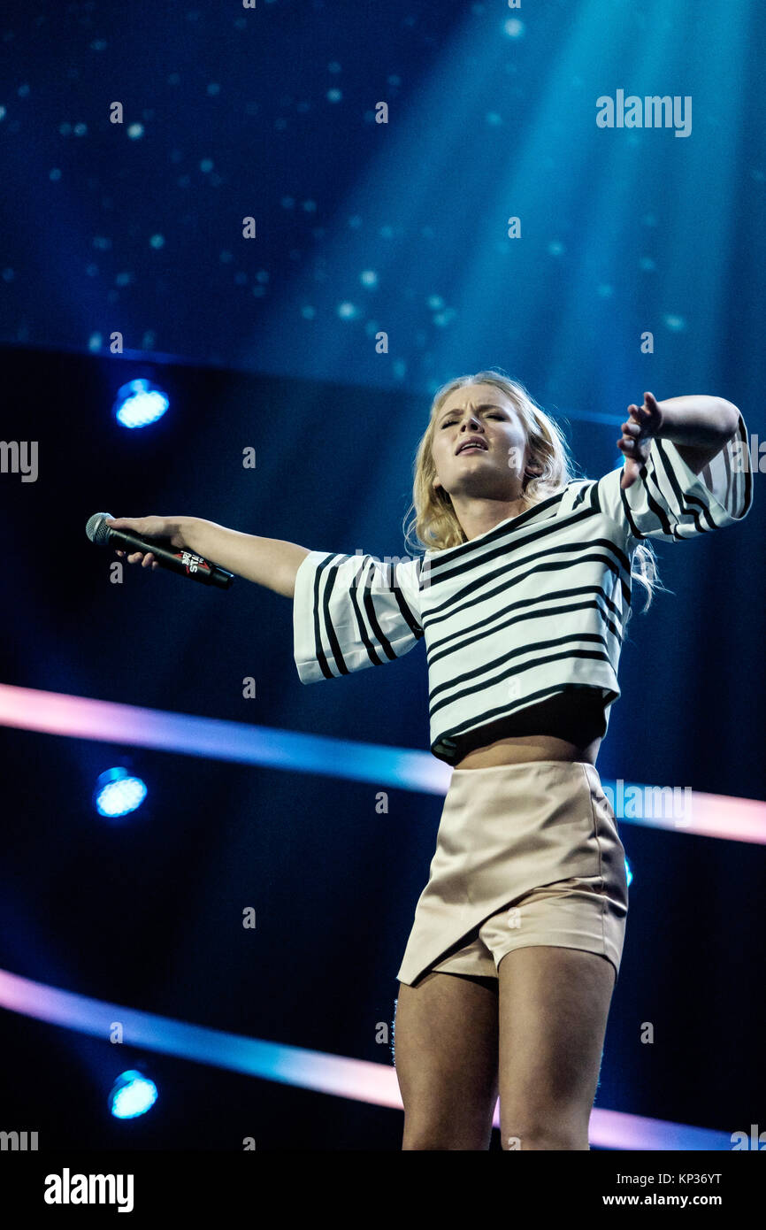 The Swedish singer and songwriter Zara Larsson performs a live concert ...